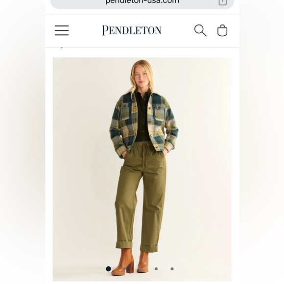 Pendleton | Jackets & Coats | Pendleton Green Plaid Wool Stadium ...
